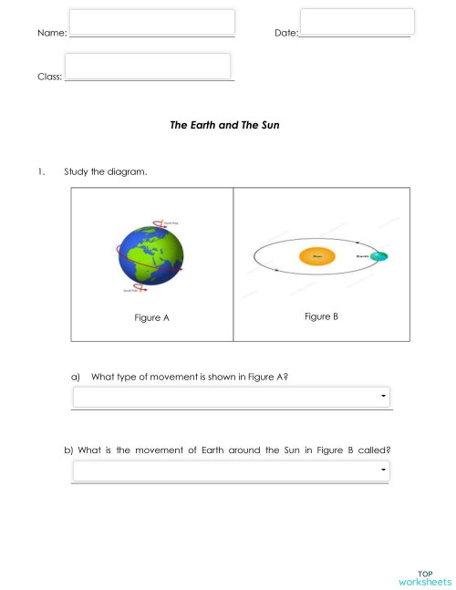 S1 | The Earth and The Sun. Interactive worksheet | TopWorksheets