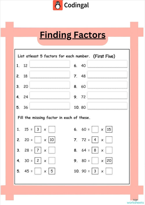 M_G04M06L14_WA01_Finding Factors and Factor Pairs. Interactive ...