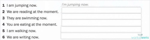 Present Continuous Tense Positive. Interactive worksheet | TopWorksheets