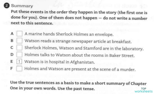 Summary- Part 1 Chapter 1. Interactive worksheet | TopWorksheets