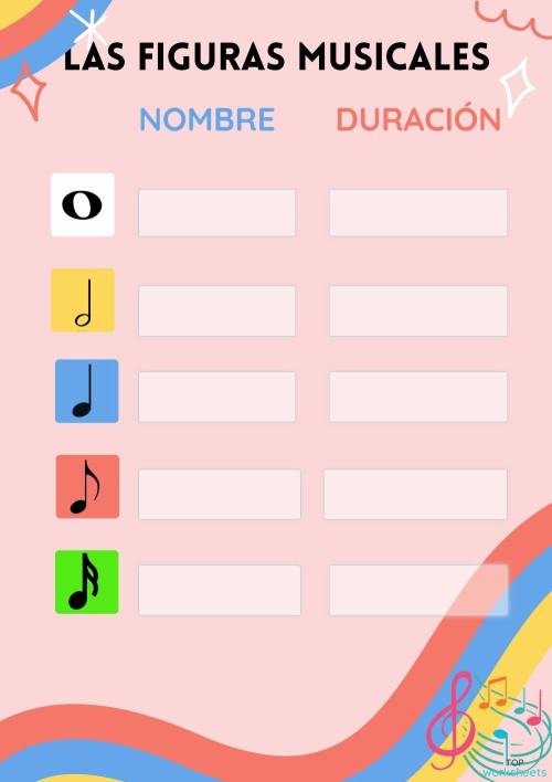 LAS FIGURAS MUSICALES. Ficha interactiva | TopWorksheets