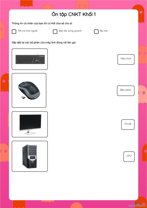 Ôn tập CNKT Khối 1. Interactive worksheet | TopWorksheets