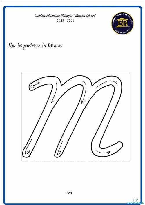 Letra m minùscula. Ficha interactiva | TopWorksheets