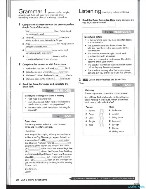 Close-Up A2 U5 Grammar. Interactive worksheet | TopWorksheets