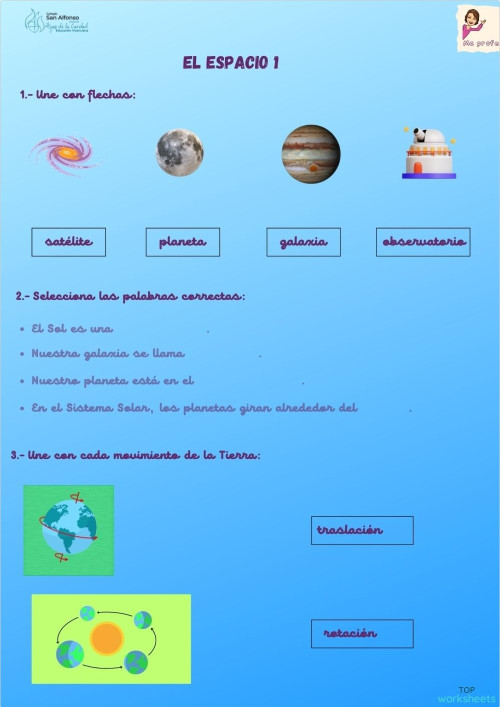 Repasemos el sistema solar . Ficha interactiva | TopWorksheets