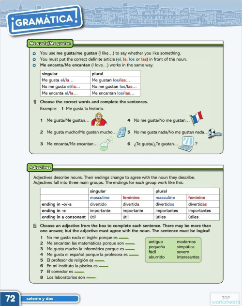 Mi insti 72. Ficha interactiva | TopWorksheets