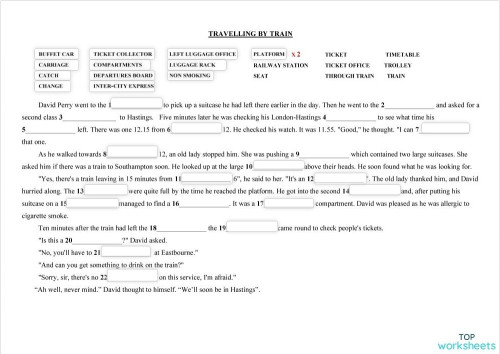 Hotel Desk Clerk ***. Interactive worksheet | TopWorksheets