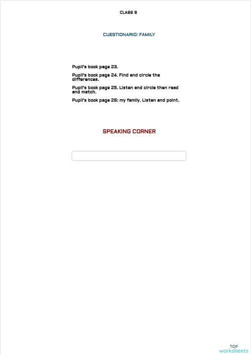 CLASS MY FAMILY. Interactive worksheet | TopWorksheets