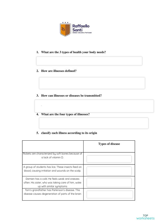 Human body: interactive worksheets and online exercises | TopWorksheets