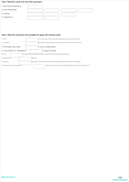 Module 2: Progress test. Interactive worksheet | TopWorksheets
