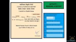 CLINICAL REPORT OF MALARIA. Interactive worksheet | TopWorksheets