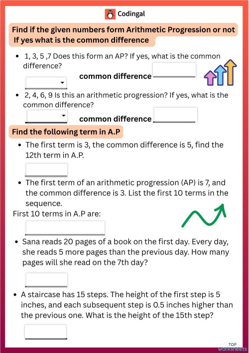 M_G05M11L28_WC01_Understanding_Arithmetic_Sequences_1. Interactive worksheet | TopWorksheets