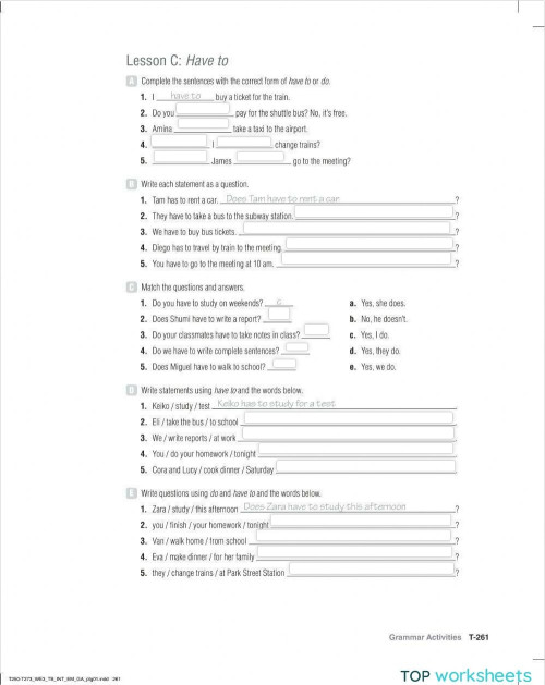 Unit 6 Lesson C. Interactive worksheet | TopWorksheets