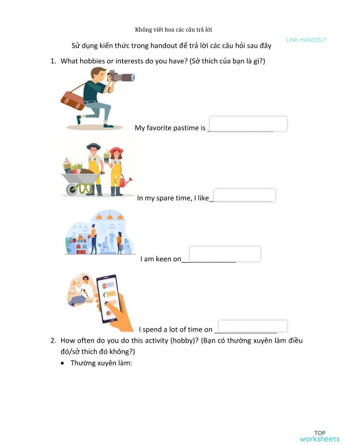 LESSON PREPARATION - PRE - SPEAKING 3. Bài tập tương tác | TopWorksheets