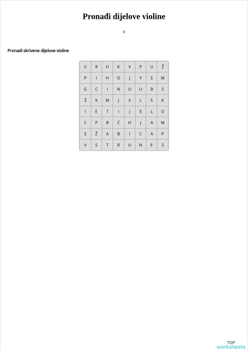 Interactive worksheets and online exercises in croatian | TopWorksheets
