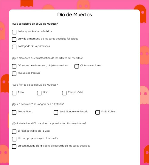 Día de Muertos. Ficha interactiva | TopWorksheets
