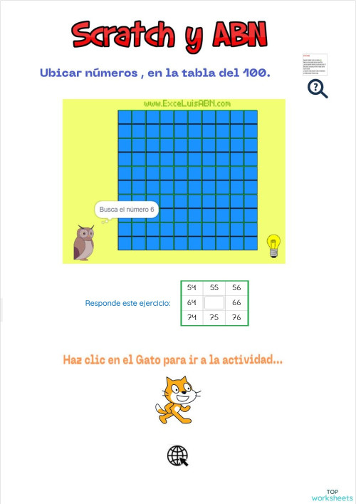 Scratch; Tabla muda 01. Ficha interactiva | TopWorksheets