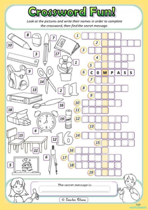 BACK TO SCHOOL CROSSWORD. Interactive worksheet | TopWorksheets