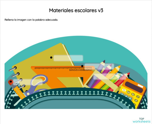 Materiales escolares v6. Ficha interactiva | TopWorksheets