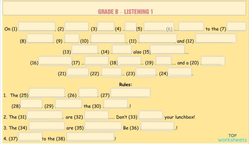 GRADE B - LISTENING 1. Interactive worksheet | TopWorksheets