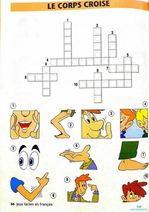 LE CORPS HUMAIN. Fiche interactive | TopWorksheets