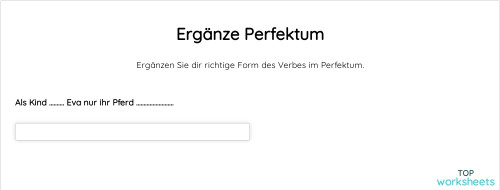 Ergänze Perfektum. Interaktives Arbeitsblatt | TopWorksheets