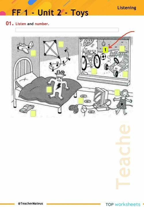 FF 1 - Unit 02 - Toys - Listening. Interactive worksheet | TopWorksheets