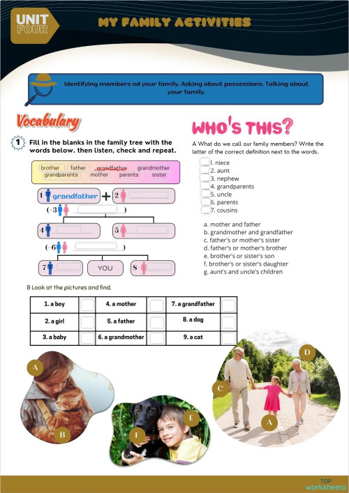 1 My family activities. Interactive worksheet | TopWorksheets