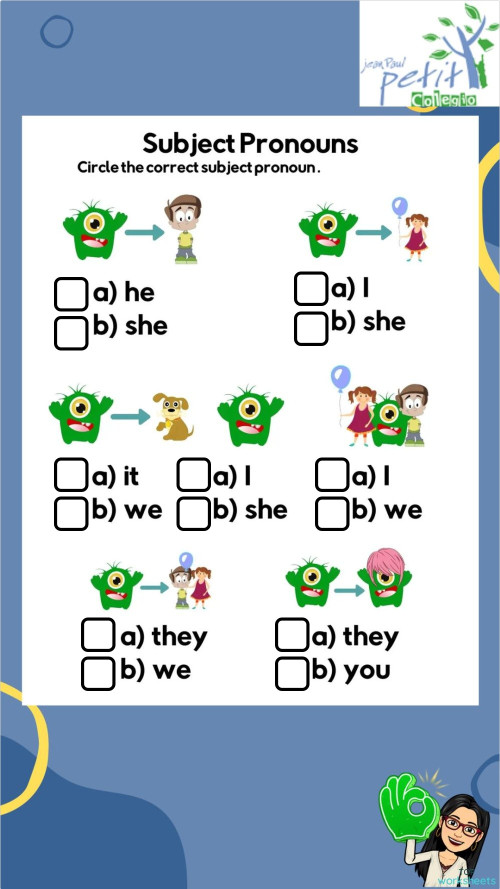 Pronoun: interactive worksheets and online exercises | TopWorksheets