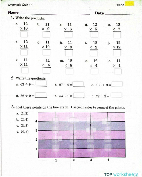Math Quiz 13. Interactive worksheet | TopWorksheets