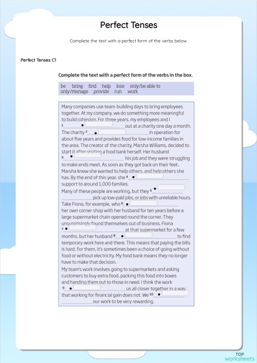 Perfect Tenses. Interactive worksheet | TopWorksheets