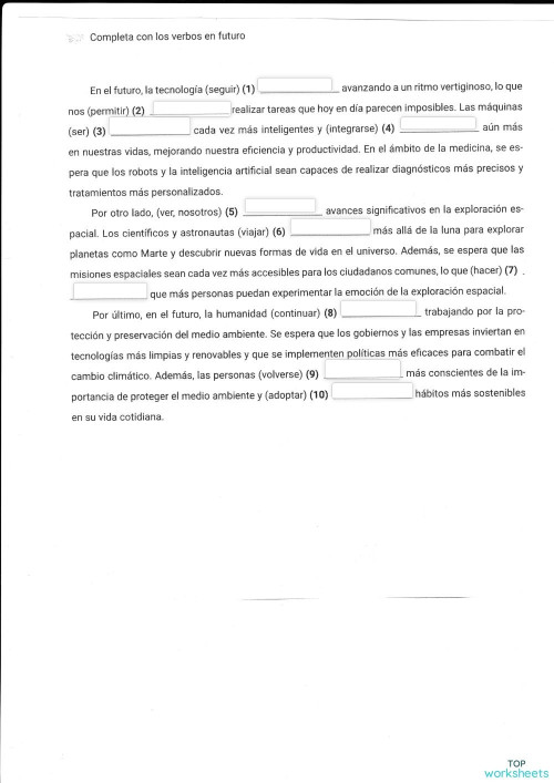 Futuro simple. Ficha interactiva | TopWorksheets