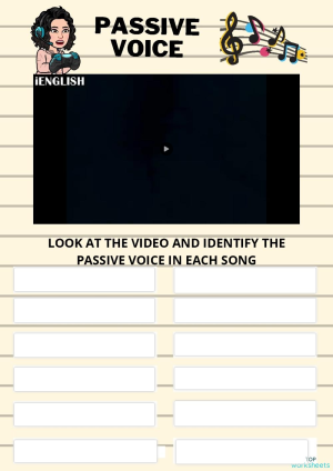 Passive voice in songs. Interactive worksheet | TopWorksheets