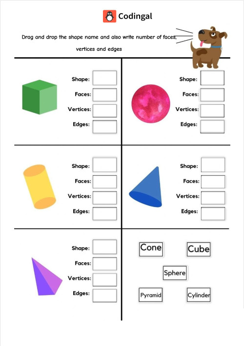 M_G02T03_WA01_Identify 3D shapes. Interactive worksheet | TopWorksheets