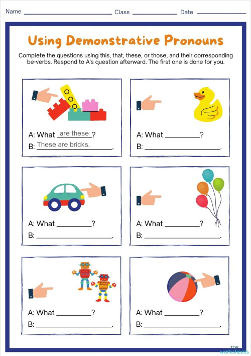 Demostrative Pronouns. Ficha interactiva | TopWorksheets