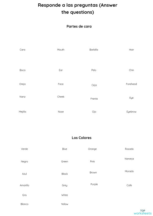 Espanol Review. Interactive worksheet | TopWorksheets