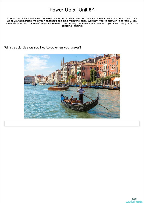 Power Up 5 | Unit 8.4. Interactive worksheet | TopWorksheets