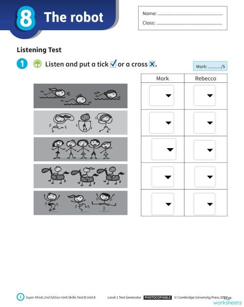 Super Minds 1 - Unit 4 - Song. Interactive worksheet | TopWorksheets
