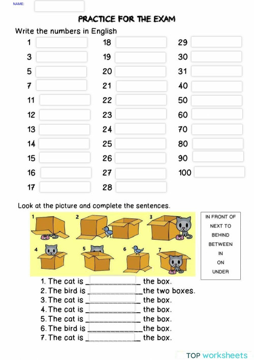 Practice April exam. Interactive worksheet | TopWorksheets