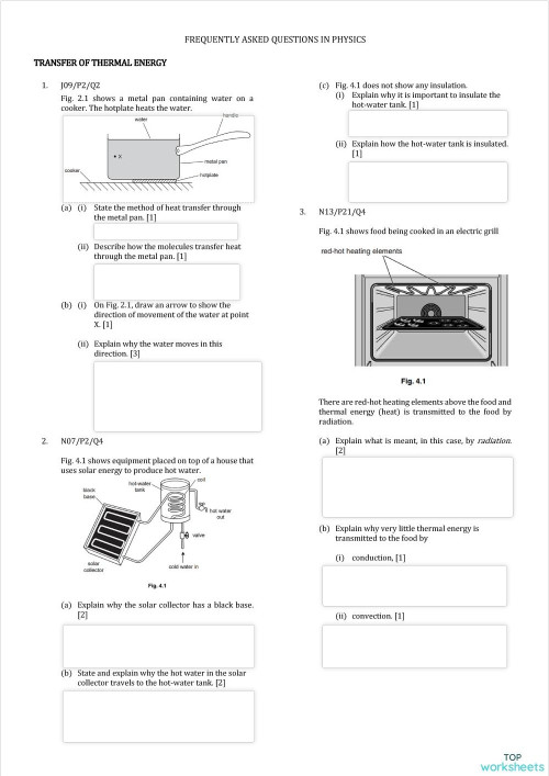 240620 Physics - Transfer of Thermal Energy. Interactive worksheet ...