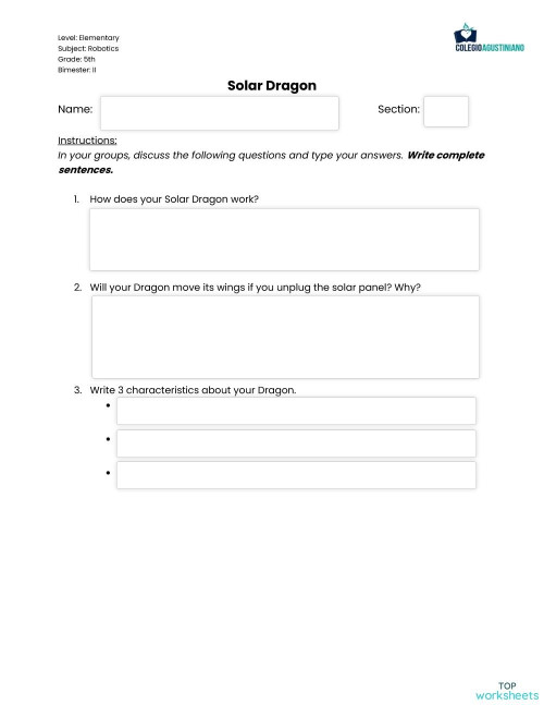 Solar Dragon Worksheet. Interactive worksheet | TopWorksheets