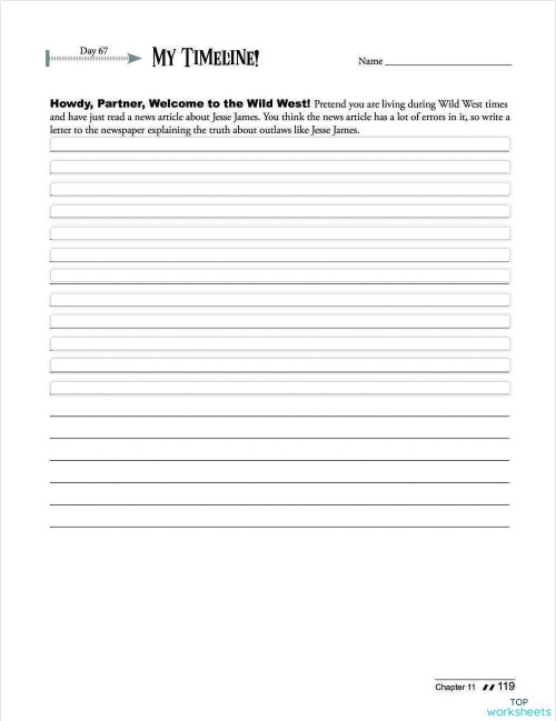 Chapter 11: My Timeline Pg 119. Interactive worksheet | TopWorksheets