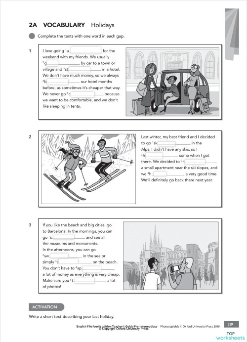 Holiday vocabulary A2. Interactive worksheet | TopWorksheets