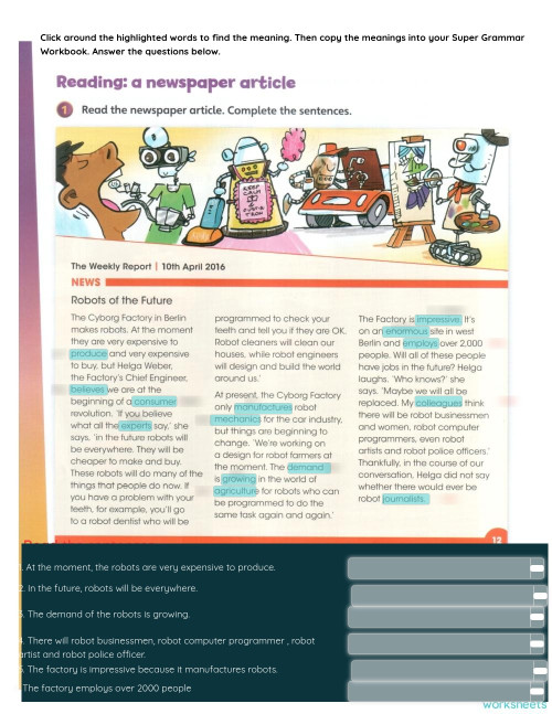 Comprehension: interactive worksheets and online exercises | TopWorksheets