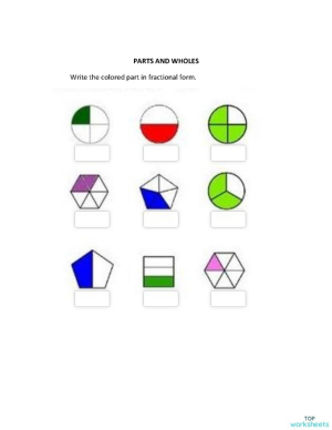 Parts and Wholes. Interactive worksheet | TopWorksheets