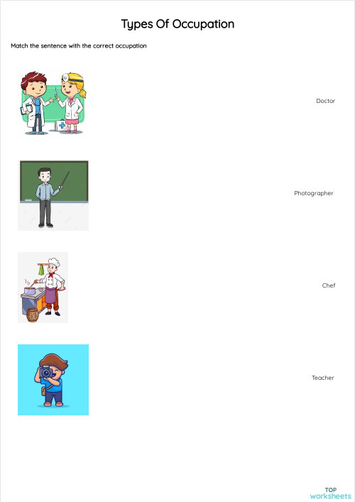 Types Of Occupation. Interactive worksheet | TopWorksheets