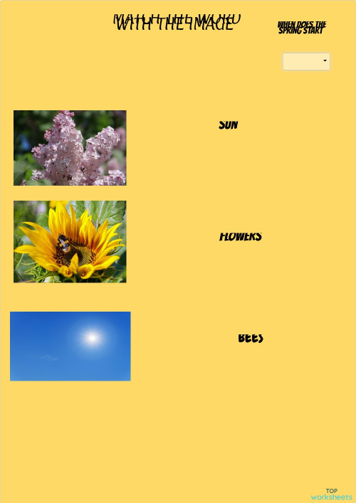 SPRING - MATCH THE WORD. Interactive worksheet | TopWorksheets