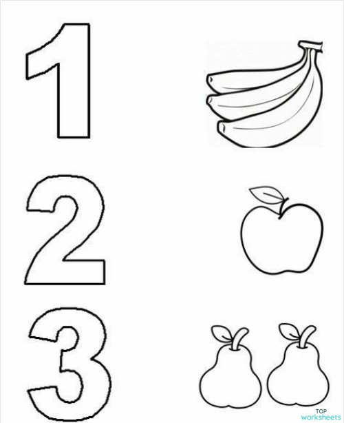 matching 1 to 3 number. Interactive worksheet | TopWorksheets