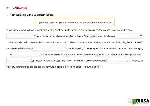 Bac-Arts-Language. Interactive worksheet | TopWorksheets