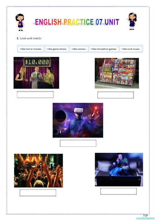 ENGLISH PRACTICE 7 UNIT - 5TH GRADE. Interactive worksheet | TopWorksheets